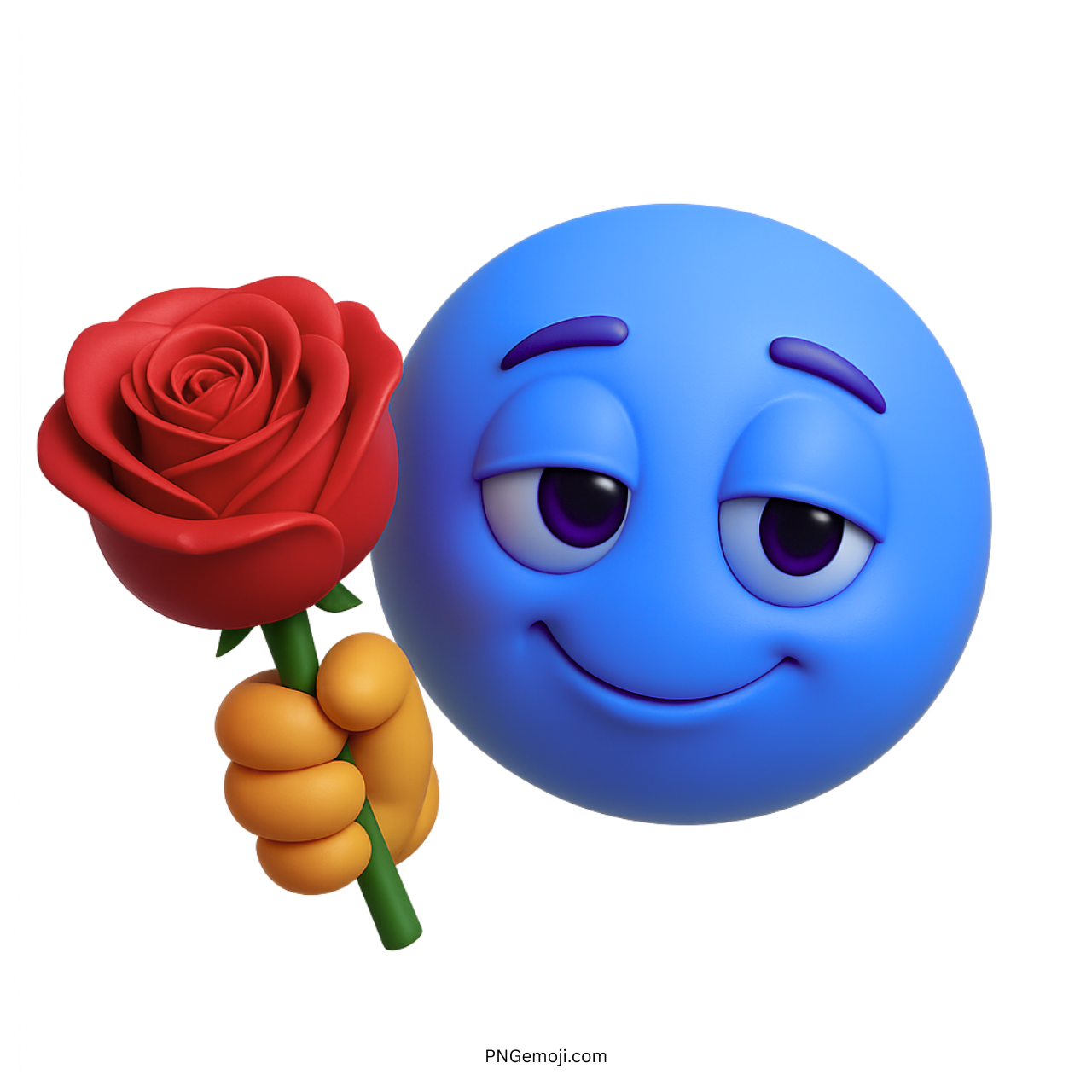 Smiley Giving a Rose Emoji Multicolor 3D PNG, Transparent, ClipArt ...